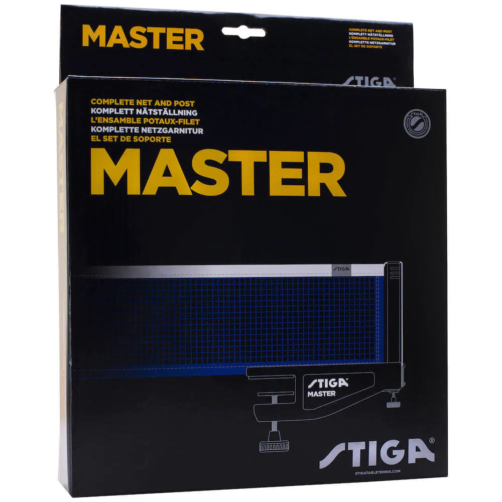 Stiga Master Clip netgarniture - turneringsgodkendt clip-on bordtennisnet, bomuld og opstramning