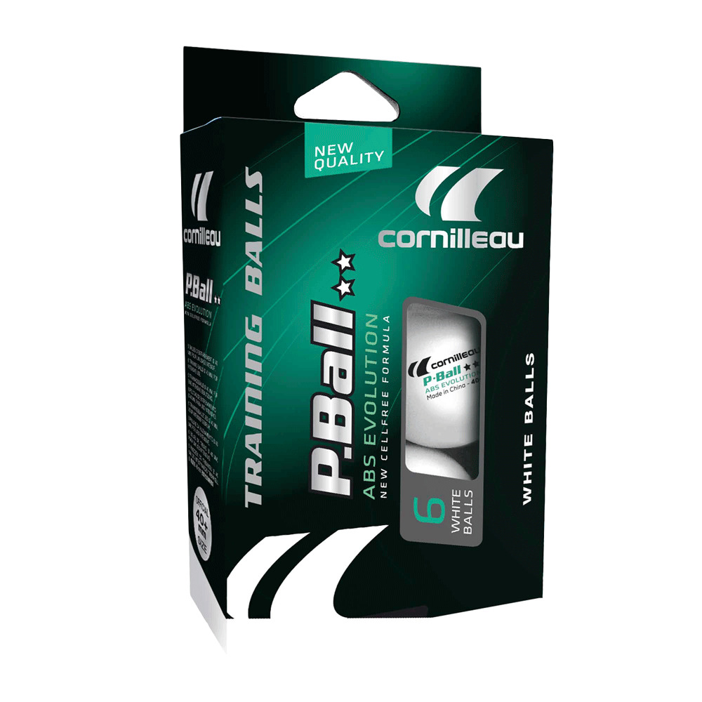Cornilleau P‑Ball ABS Evolution 2** x6, 40 mm træningsbolde i ABS‑plast