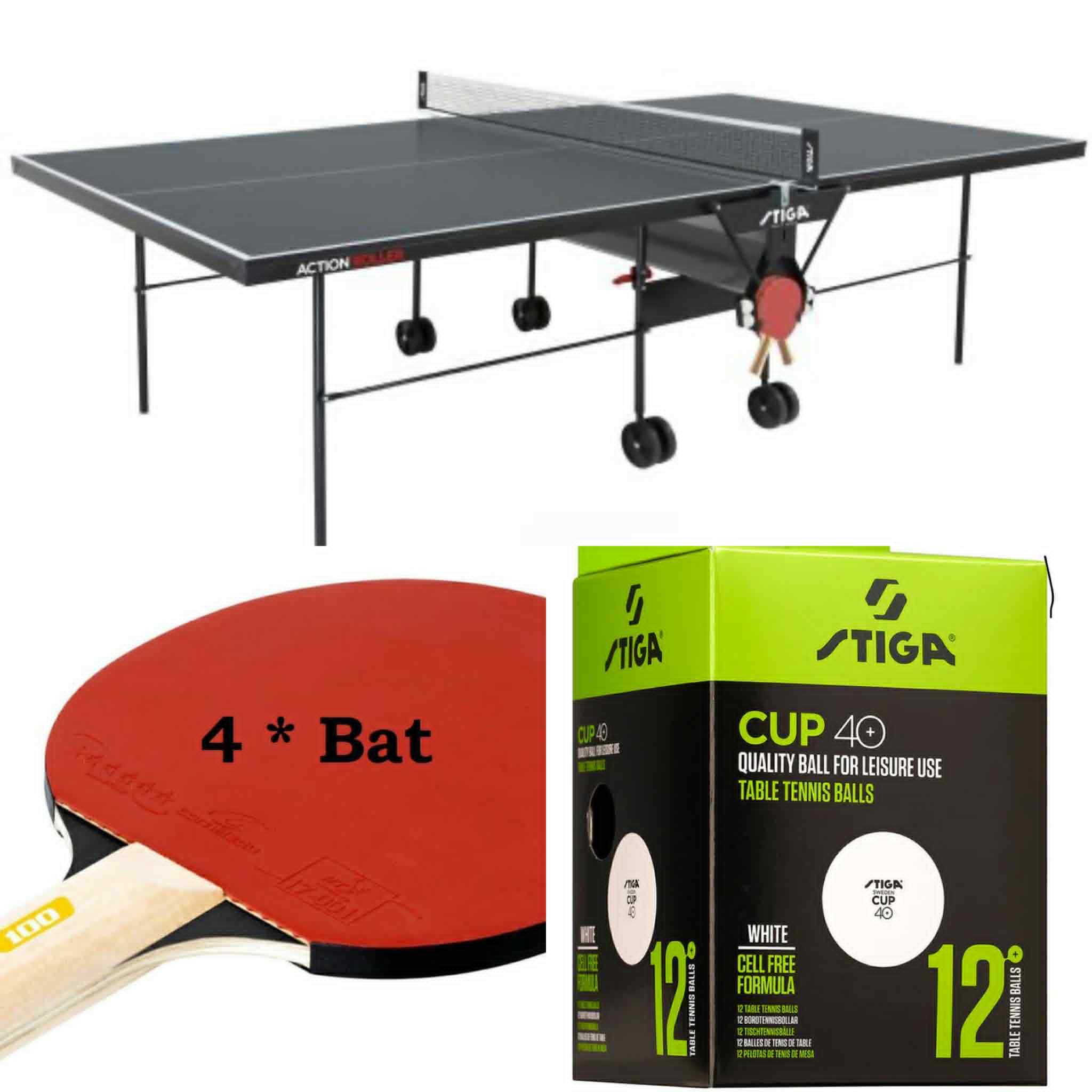 Blue Roller Bordtennisbord Stiga, bordtennis pakke